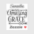 Christian Song Typography Quote Amazing Grace Name Sticker | Zazzle