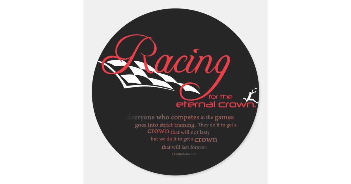 Christian stickers: Racing Classic Round Sticker | Zazzle