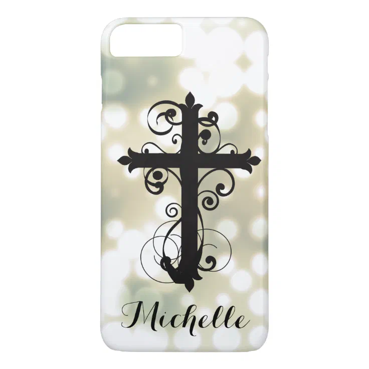 Christian Swirling Cross Personalized Case-Mate iPhone Case | Zazzle