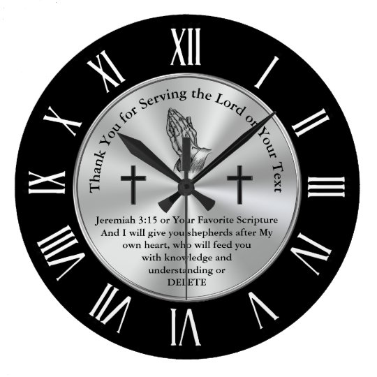 Christian Thank You Gifts, Custom Scripture Gifts Large Clock | Zazzle.com