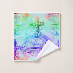 Christian Themed with Bible Pastels Bath Towel Set | Zazzle