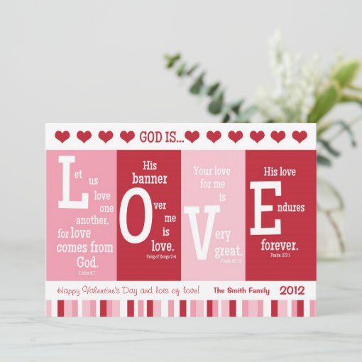 Christian Valentine Card "God is LOVE" Bible Verse | Zazzle