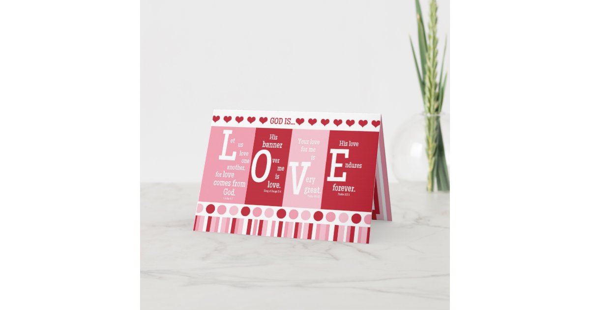 Christian Valentine Card "God is LOVE" Bible Verse | Zazzle
