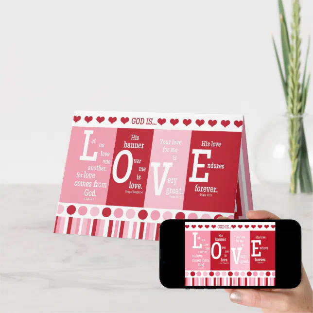 Christian Valentine Card "God is LOVE" Bible Verse | Zazzle