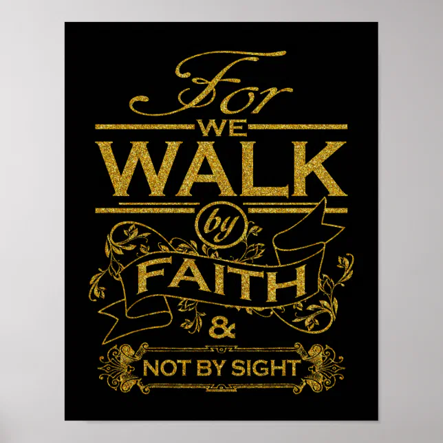 Christian We Walk by Faith Bible Verse Quote Poster | Zazzle