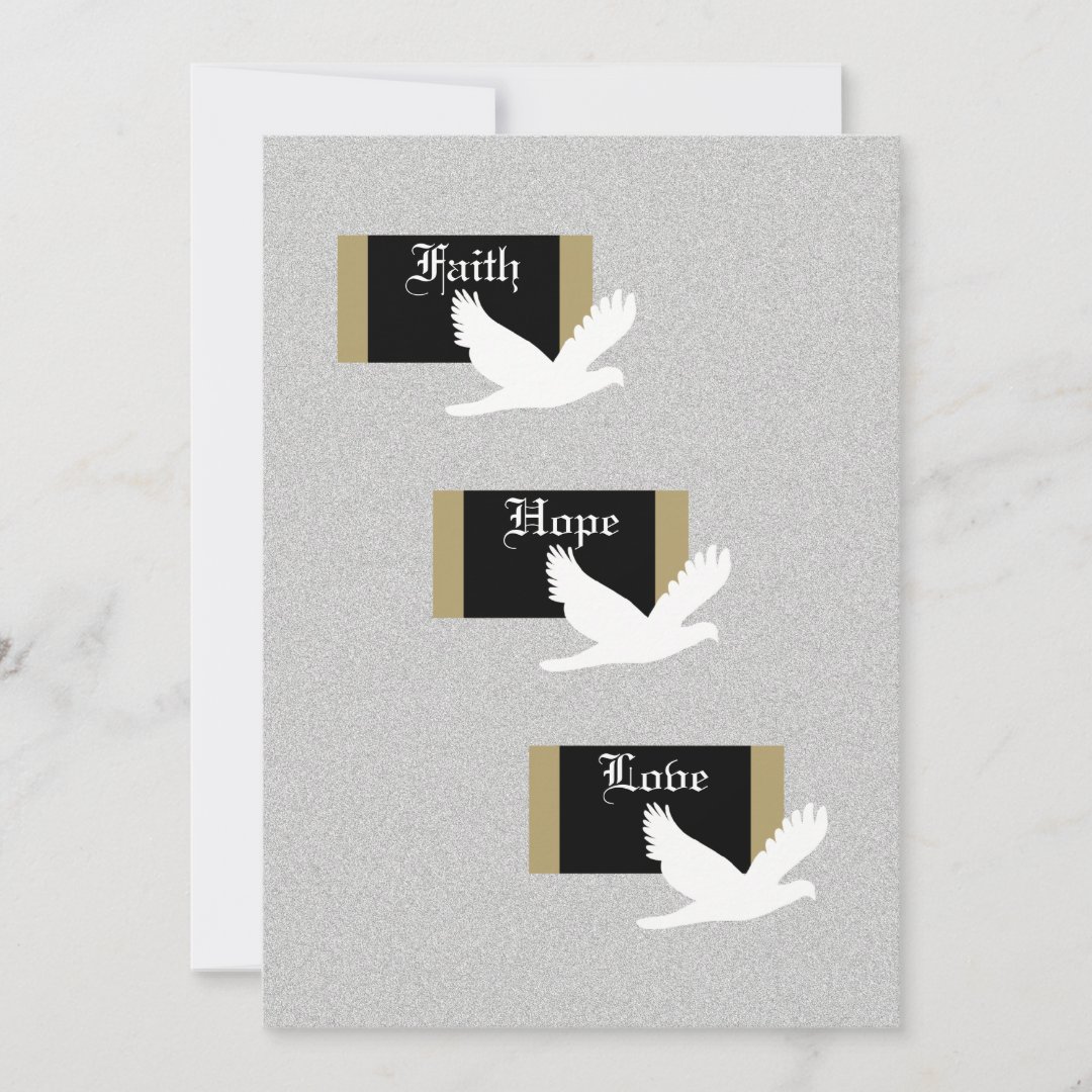 Christian Wedding Invitation -- Faith, Hope & Love | Zazzle