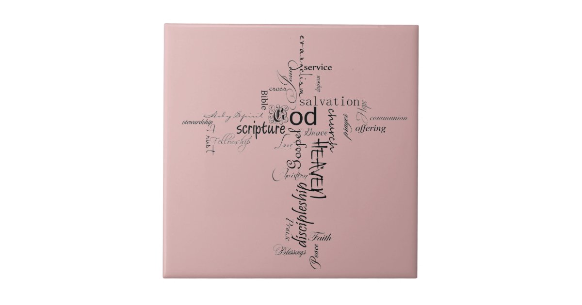 Christian words ceramic tile | Zazzle