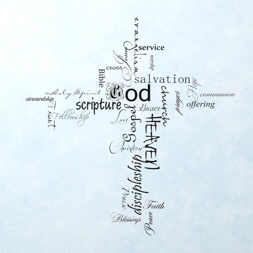 Christian words cross wall decal | Zazzle