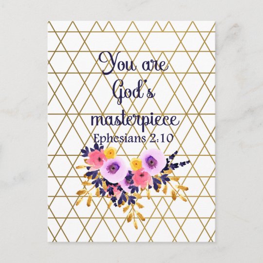 Christian You Are God's Masterpiece Scripture Postcard | Zazzle.com