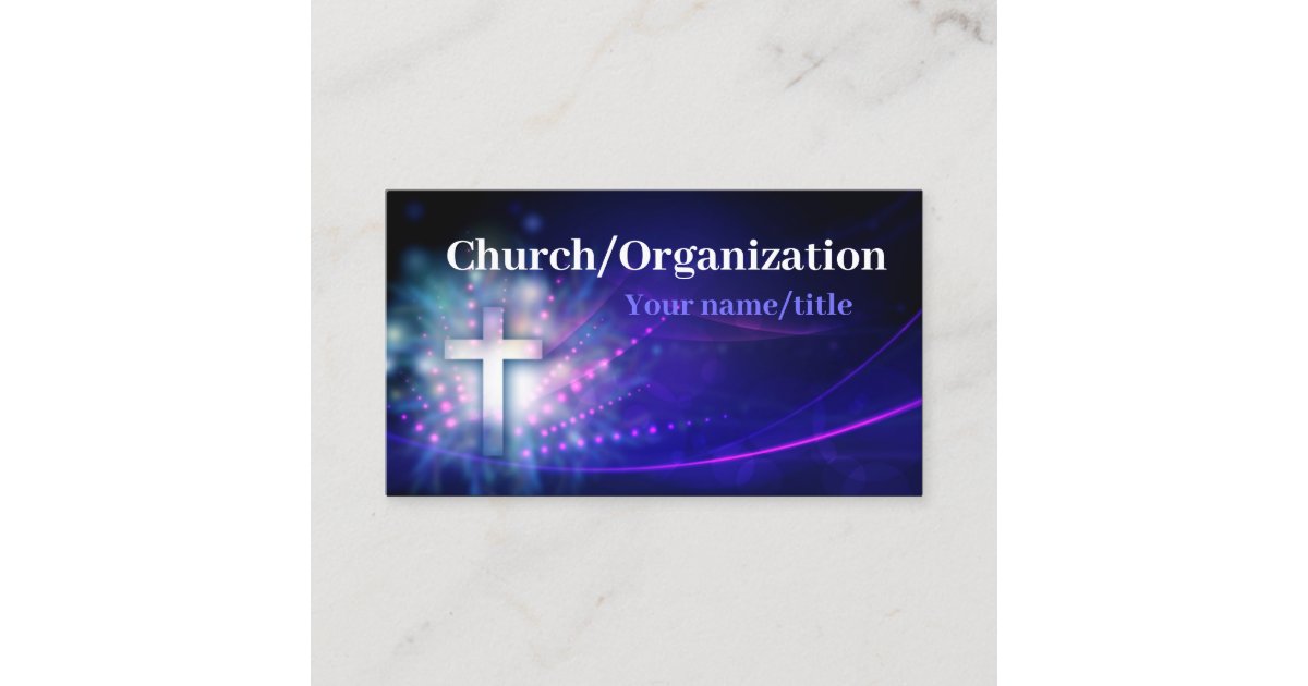 Christianity - Blue Shimmering Cross Business Card | Zazzle