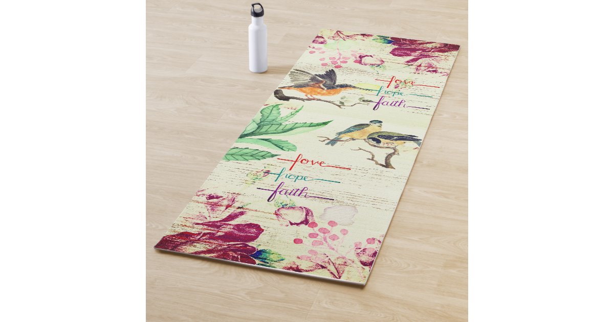 Christianity Faith, Hope, Love Watercolor Yoga Mat | Zazzle