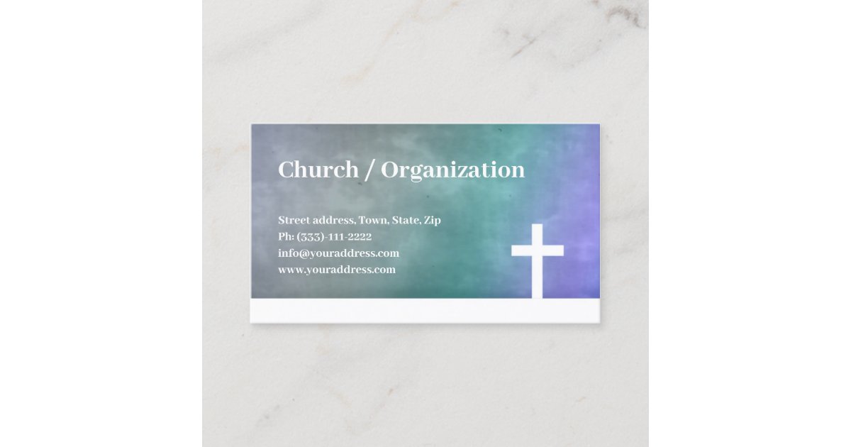Christianity - Religious Blue Gradient Cross Card | Zazzle