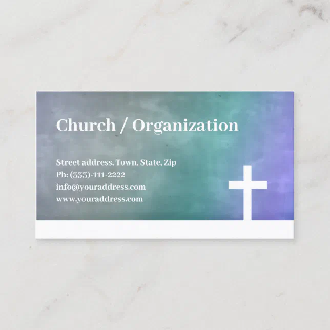 Christianity - Religious Blue Gradient Cross Card | Zazzle