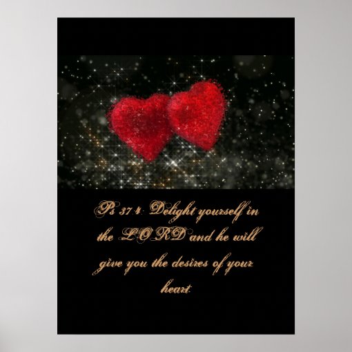 Christianity Scripture Ps 37:4 Poster | Zazzle