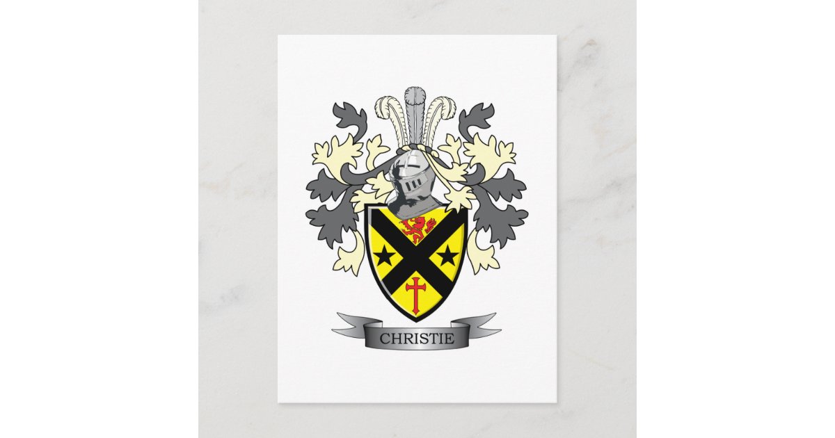 Christie Family Crest Coat of Arms Postcard | Zazzle