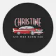 Christine Car Model Automotive Classic Round Sticker | Zazzle