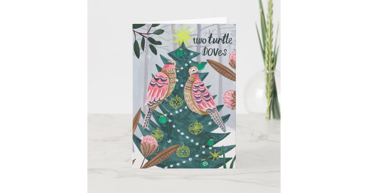 Christmas 12 days of Christmas Two turtle Doves Card | Zazzle