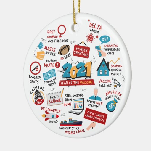 Christmas 2021 COVID Pandemic Vaccine Year Ceramic Ornament | Zazzle