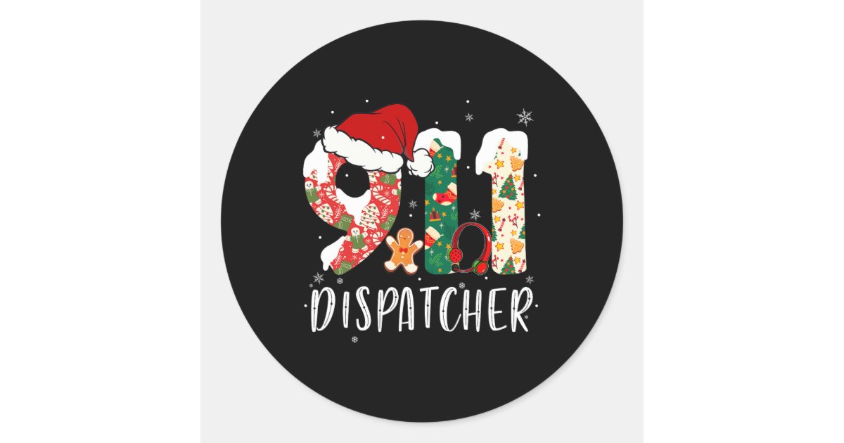 Christmas 911 Dispatcher Classic Round Sticker | Zazzle