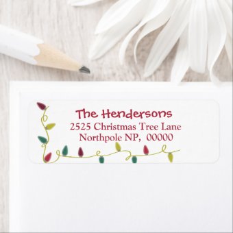 Christmas Address Labels with Christmas Lights | Zazzle