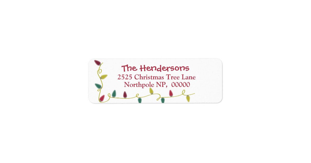 Christmas Address Labels with Christmas Lights | Zazzle