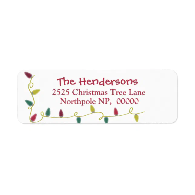 Christmas Address Labels with Christmas Lights | Zazzle