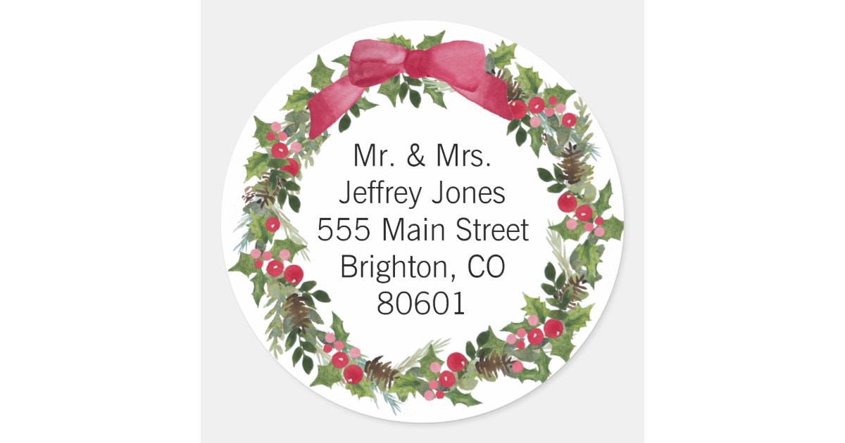 Christmas Address Sticker | Zazzle