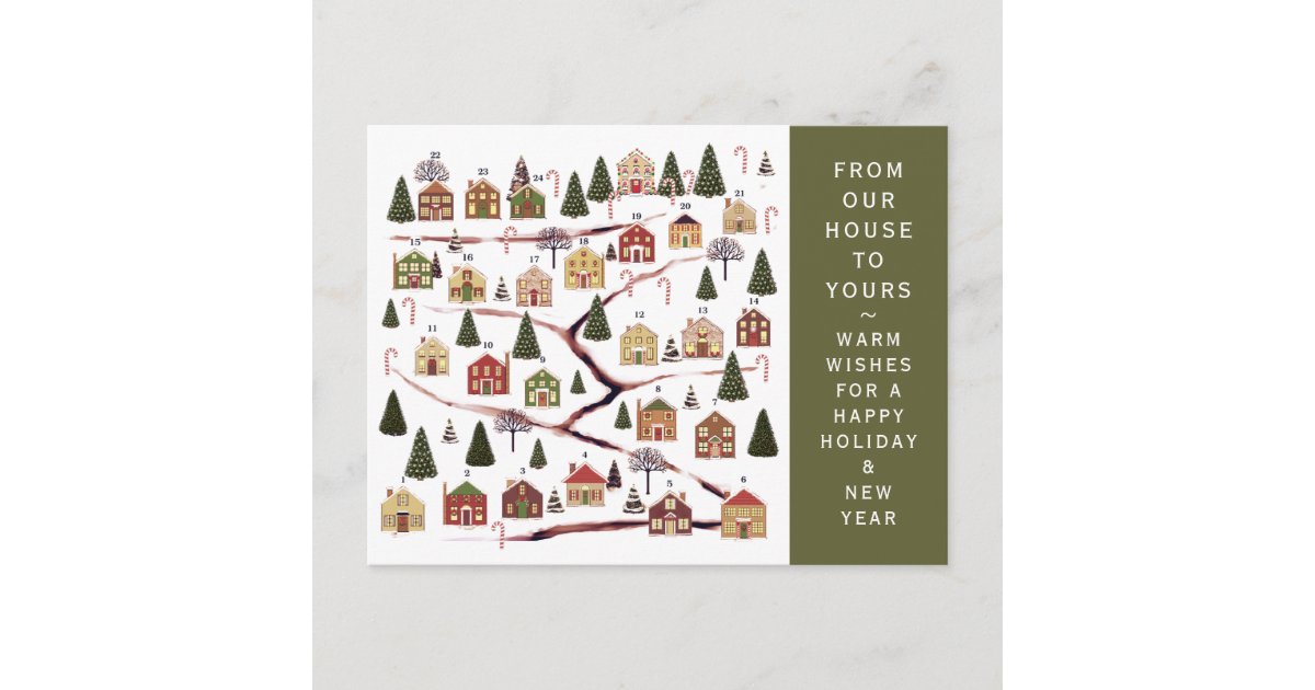 Christmas Advent Calendar Holiday Postcard | Zazzle