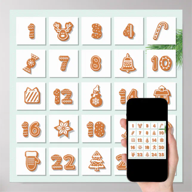 Christmas Advent Calendar Poster | Zazzle