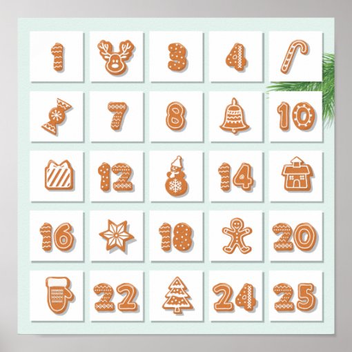 Christmas Advent Calendar Poster | Zazzle