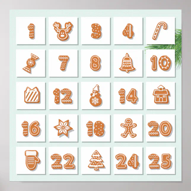 Christmas Advent Calendar Poster | Zazzle