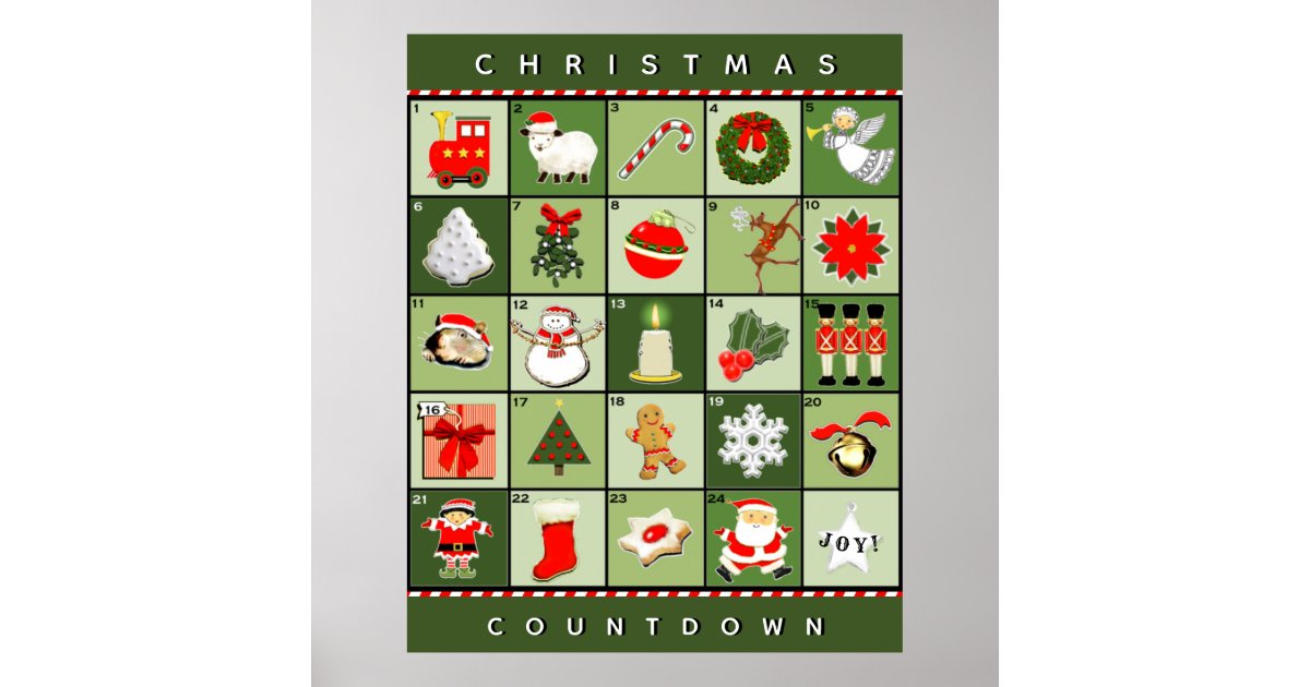 Christmas Advent Calendar Poster | Zazzle