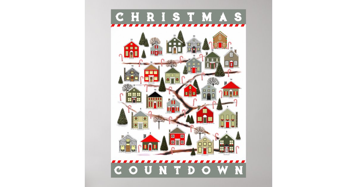 Christmas Advent Calendar Poster | Zazzle