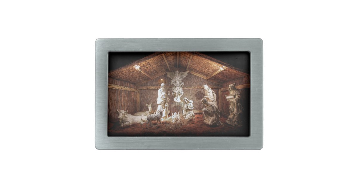 Christmas Advent Jesus Nativity Manger Scene Belt Buckle | Zazzle