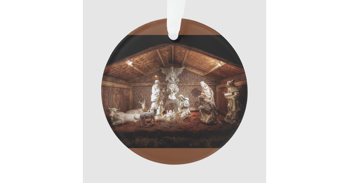 Christmas Advent Jesus Nativity Manger Scene Ornament | Zazzle