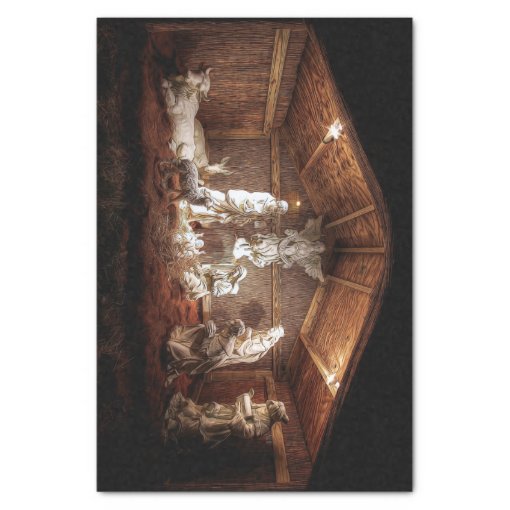 Christmas Advent Jesus Nativity Manger Scene Tissue Paper | Zazzle