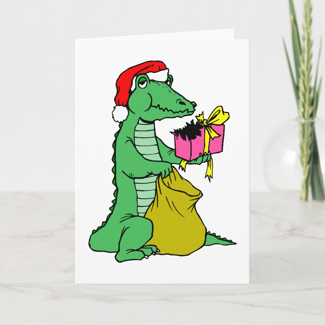 Christmas Alligator Holiday Card | Zazzle