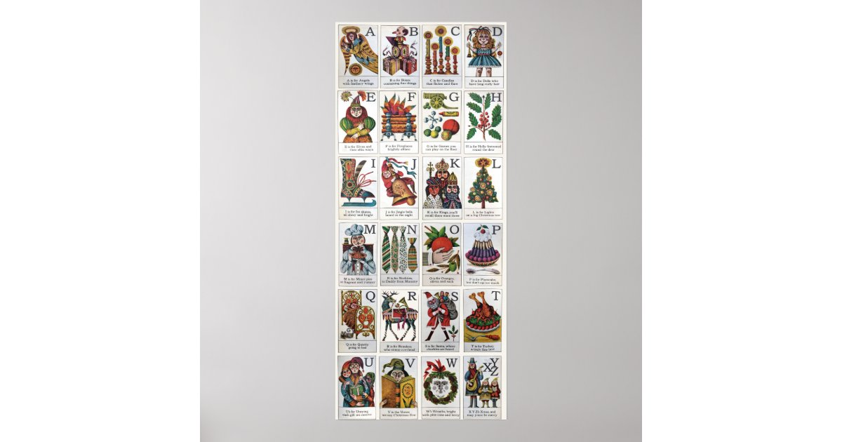 Christmas Alphabet Poster | Zazzle