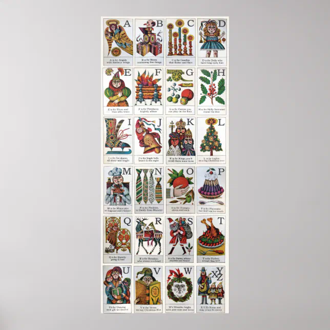 Christmas Alphabet Poster | Zazzle