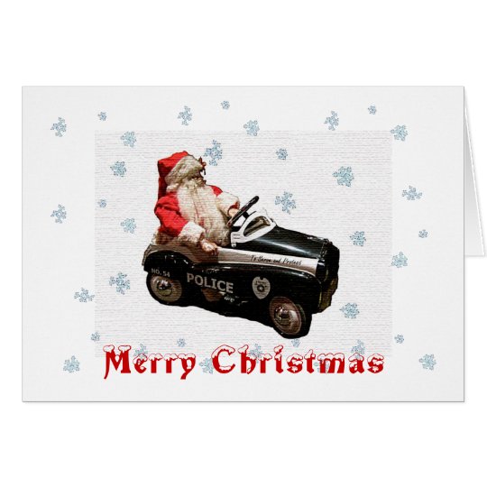 Christmas and Santa Police Car Card | Zazzle.com