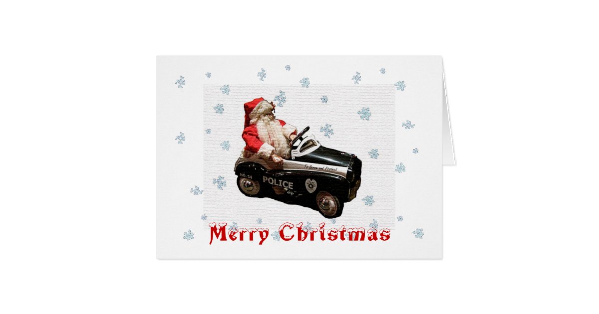 Christmas and Santa Police Car Card | Zazzle.com