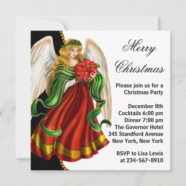Christmas Angel Christmas Party Invitation | Zazzle.com