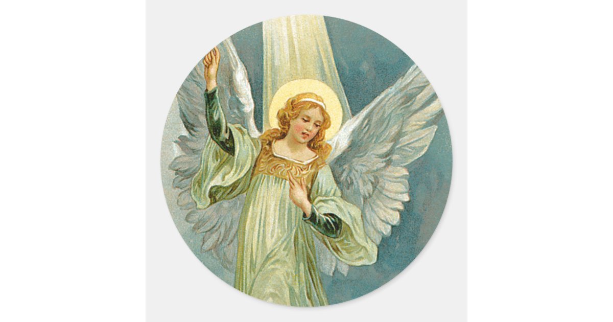Christmas Angel Classic Round Sticker | Zazzle