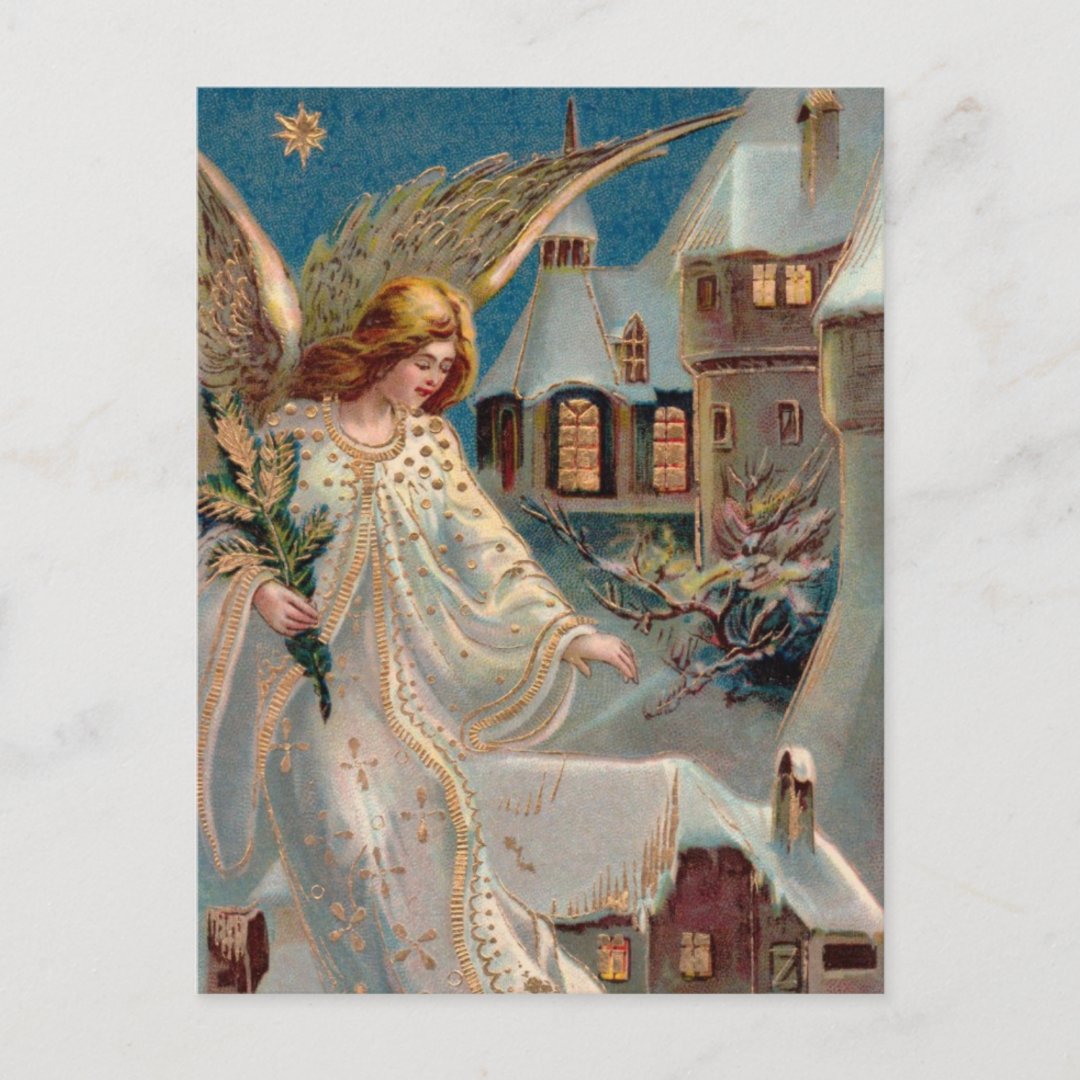 Christmas Angel Holiday Postcard | Zazzle