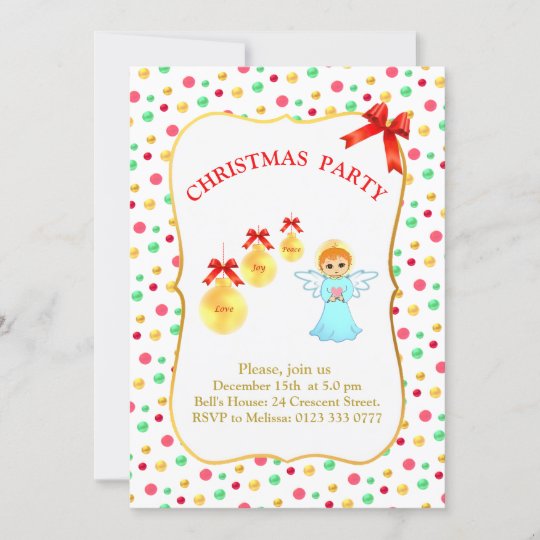 Christmas Angel Party Invitation | Zazzle.com