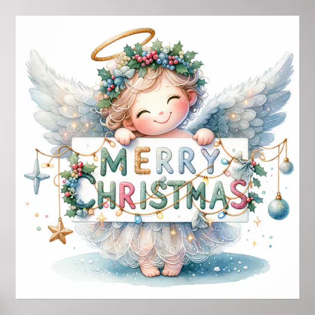 Christmas Angel Poster | Zazzle