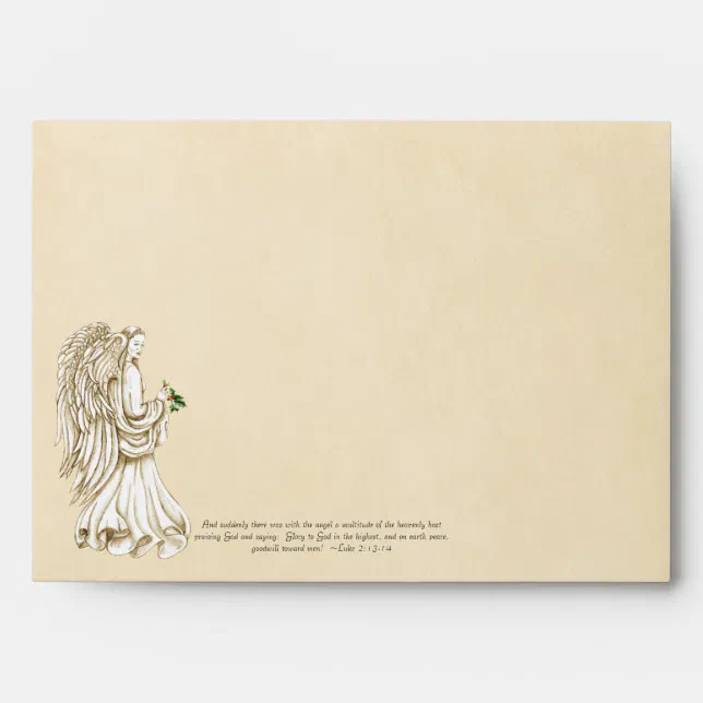 Christmas Angel Religious Holiday Envelope | Zazzle