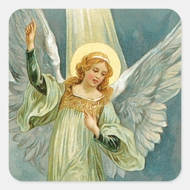 Christmas Angel Square Sticker | Zazzle