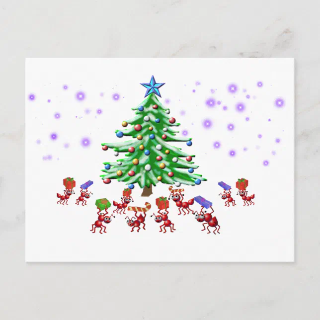 Christmas Ant-ticipation Holiday Postcard | Zazzle