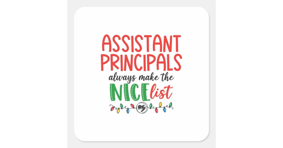 Christmas assistant principal, asst. square sticker | Zazzle